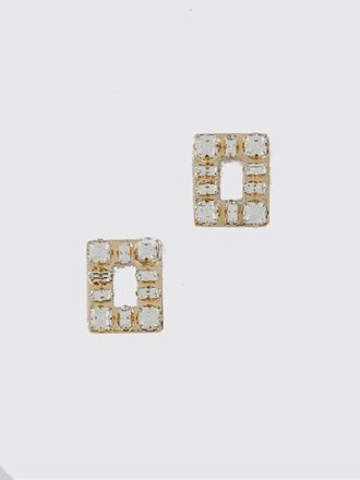 Roger Vivier Boucles doreilles pendantes rectangulaires &agrave; cristaux Swarovski