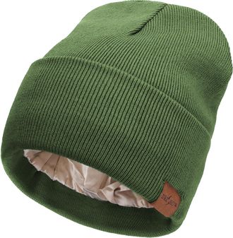 Dreshow Beanie M&uuml;tze f&uuml;r Damen Herren Warme Winterm&uuml;tze mit Weichem Satin Gef&uuml;tterte Unisex Dehnbar M&uuml;tze mit B&uuml;ndchen Strickm&uuml;tze