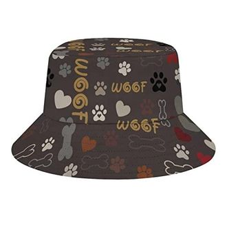 Generic Empreintes De Pattes De Chien De Dessin Animé 11 Chapeaux De Pêcheurs Pliable Chapeau Soleil Anti-UV Bucket Hat pour Été Excursions Plage