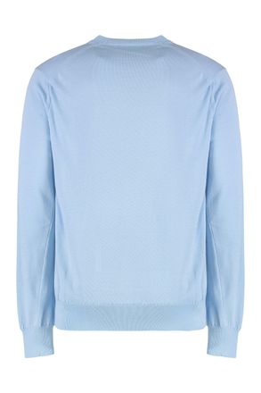 Comme Des Gar&ccedil;ons Mens Crew-Neck Cotton-Blend Sweater Blue Sweatshirts