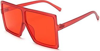 Generic Lunettes de soleil tendance à grand cadre pour hommes et pour femmes, lunettes de soleil carrées rétro de rue, parasol, vacances, décoration de plage 
