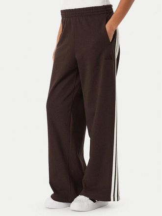 adidas Jogginghose 3-Stripes KW7703 Dunkelbraun Wide Leg