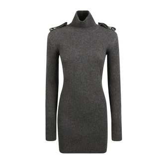 Alexander McQueen Rippstrick-Minikleid - - Dresses - Damen - Grau - M