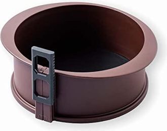 Lacor 66778 - Abnehmbare Rundform aus 100% Antihaft-Lebensmittelsilikon mit Glasboden, Sicherer Verschluss, Ideal für Kuchen und Torten, Glasfuß, Ø 20x7 cm,