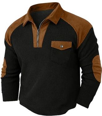 Generic Polo classique confortable pour homme, coupe classique, haut basique &agrave; boutons, l&eacute;ger et respirant, Noir, 3XL