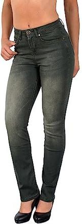 ESRA Jean Femme Pantalon en Jean Femme Jeans Taille Haute Grandes Tailles Straight fit G800