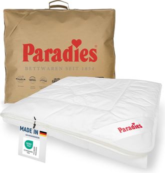 Paradies Sommerdecke 155x220 cm - Prima Light Bio, atmungsaktive Sommerbettdecke 155x220 leicht, Steppdecke