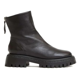 Halmanera stivaletto pelle nera cerniera dientro - - Shoes - Damen - Schwarzk - 35 EU