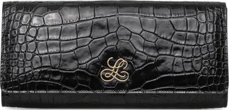 Luisa Spagnoli pochette &agrave; effet peau de crocodile et d&eacute;tail de logo - Noir