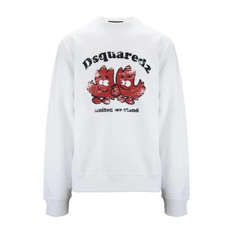 Dsquared2 Herren Pullover Sweatshirt mit Grafikdruck - - Sweatshirts & Hoodies - Herren - Wei&szlig; - 2XL