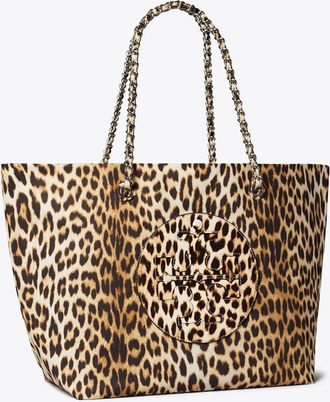 Tory Burch Damen Bedruckte Ella Tote Bag mit Kette