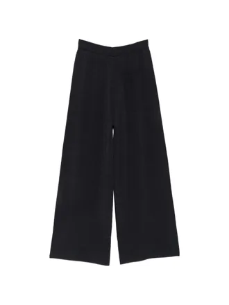 Alysi Wide-Leg Knitted Trousers - Navy