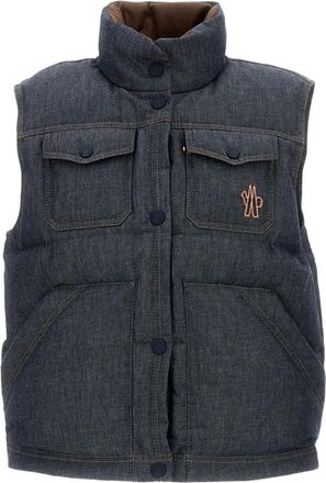 Moncler gilet Knysna à col montant - Bleu