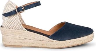 miMaO Espadrilles &agrave; Petit Talon en Cuir Marine EU 37