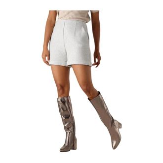 Access Fashion Silberne Shorts mit Glamour-Touch - - Shorts - Damen - Grau - L