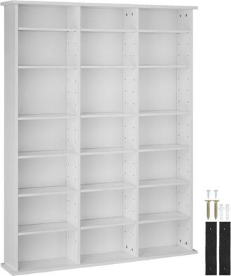 TecTake Tectake - tagère dvd cd aspect bois pour jusquà 840