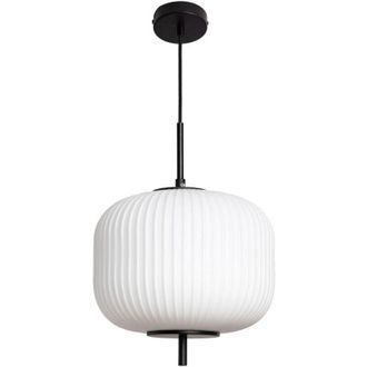 DRAWER Suspension ronde en verre &oslash;30cm - Blanc - Vind
