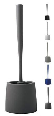 Spirella WC B&uuml;rste Klob&uuml;rste Toilettenb&uuml;rste Ricky mit hygienischem Beh&auml;lter matt anthrazit