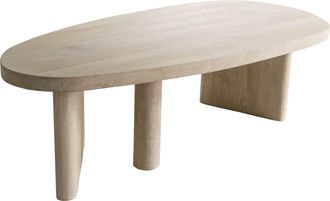 DELIFE Wohnzimmertisch Wido Mango White Wash 110x50 cm Couchtisch