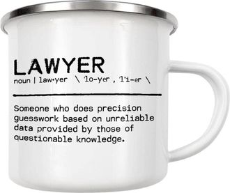 artboxONE Emaille Tasse Lawyer Quote von Orara Studio - Emaille Becher Typografie