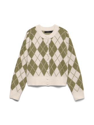 Vero Moda Vmhalo Ls O-Neck Argyle Cardigan Exp