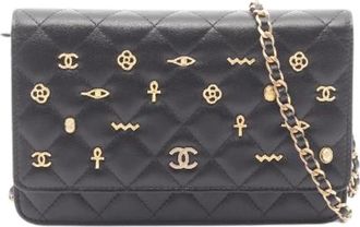 Chanel Pre-owned Matelasse Egypt Charm Lambskin Shoulder Bag - Femme - Pre-owned - Noir - Taille: ONE Size