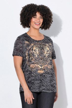 Angel Of Style T-Shirt T-Shirt Glitzersteinchen auf dem Tigerkopf