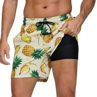 Generic HUIWDP Short de bain d&eacute;t&eacute; tendance en polyester pour homme S&eacute;chage rapide Taille &eacute;lastique Pantalon de plage Traje De Ba&ntilde;o, R10, 4XL
