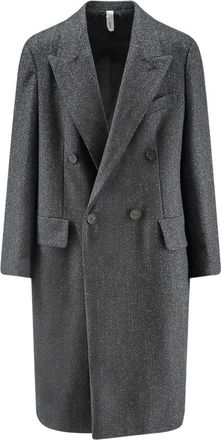 Hev&ograve; Homme, Manteaux, Gris, Taille: XL Manteau crois&eacute; &agrave; revers pointus