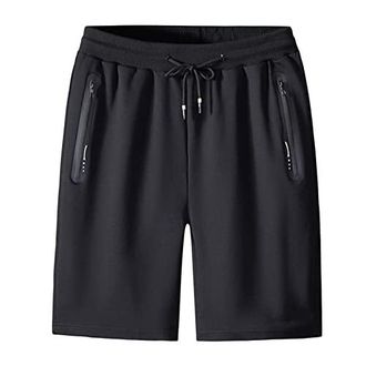 Generic Pantalon cargo d&eacute;t&eacute; pour homme 2026 - Jambe droite - Short de plage, Noir, S