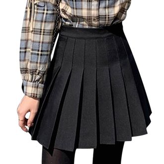 Dreshow Basic Solid Stretchy Flared Beil&auml;ufige Mini Skater-rock f&uuml;r Damen M&auml;dchen