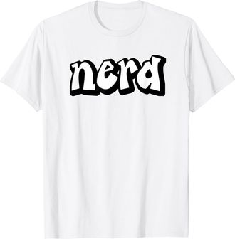 BDAZ Nerd Graffiti Schwarz Wei&szlig; Schriftzug Lustig T-Shirt