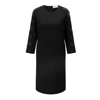 HUGO BOSS Dila Shift-Kleid f&uuml;r Damen, 3/4 &Auml;rmel (Schwarz)