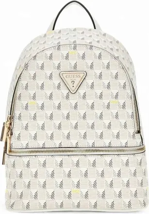 Guess Femme, Sacs, Blanc, Taille: ONE Size Follie Jet Set Logo Mini Backpack