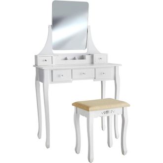 TecTake Coiffeuse table de maquillage Miroir pivotable
