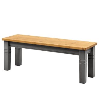 Maison Belfort home24 Sitzbank 130 x 46 x 40cm Braun/Grau/Kiefer Grau/Kiefer Laugenfarbig