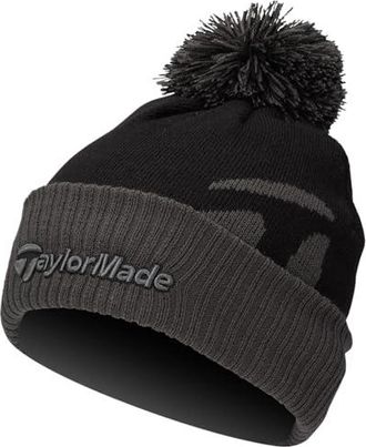 TaylorMade TM Bobble Beanie, 2024 Bonnet, Noir, Taille Unique Homme