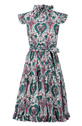 La DoubleJ Short & Sassy Cotton Poplin Ruffle Dress Size S