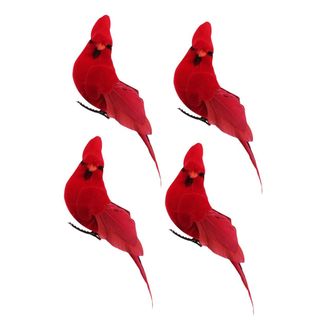 Cabilock 4stücke Künstlicher Vogel Mit Clip Für Garten Vogelornament Für Außenbereich Dekoration Mit Klammer Für Szenenlayout Naturgetreue Vogel-Dekoration Für