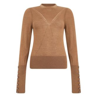 Paco Rabanne Rundhals-Pullover - - Knitwear - Damen - Braun - XS