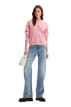 Desigual Sweat à Manches Longues en Tricot pour Femme Shirt, Rouge, Taille