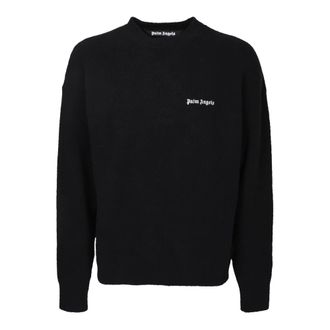 Palm Angels Logo Rundhalspullover - - Knitwear - Herren - Schwarzk - L