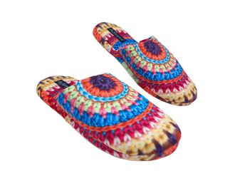 De Fonseca Folk Kunst-Hausschuhe f&uuml;r Damen, aus Baumwolle, bequem und waschbar, f&uuml;r Zuhause, mehrfarbig, 38/39 EU
