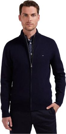 Eden Park Homme, Pulls, Bleu, Taille: M Gilet Zipp&eacute; en Laine et Coton