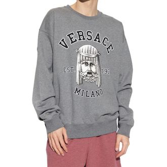 Versace Mens Gray Cotton Sweatshirt Clothing