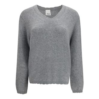 Allude Pullover mit V-Ausschnitt - - Knitwear - Damen - Grau - M