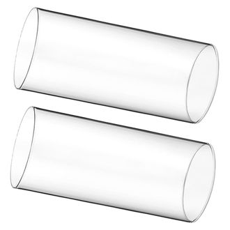 Cabilock 2 Stück Transparenter Glas Kerzenschirm Windschutz Kerzenhülle für Haushaltskerzen Gerader Zylinderschirm für Sicheren Ungestörten Flammenbetrieb und 