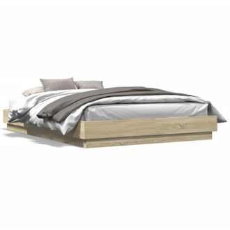 Les Tendances Cadre de lit ch&ecirc;ne sonoma 160x200 bois ding&eacute;nierie