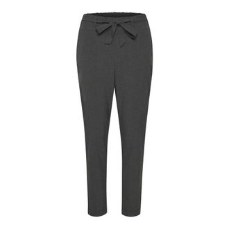 Kaffe Pantalon Gris Fonc&eacute; Melange Ceintur&eacute; - Femme - Pantalons - Gris - Taille: 34 FR