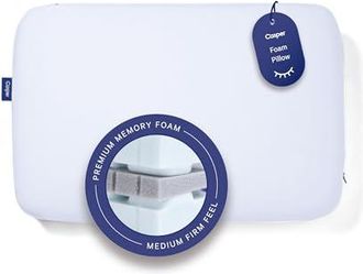 Casper Sleep Low Profile Schaumstoffkissen zum Schlafen, Kingsize-Bett, Weiß